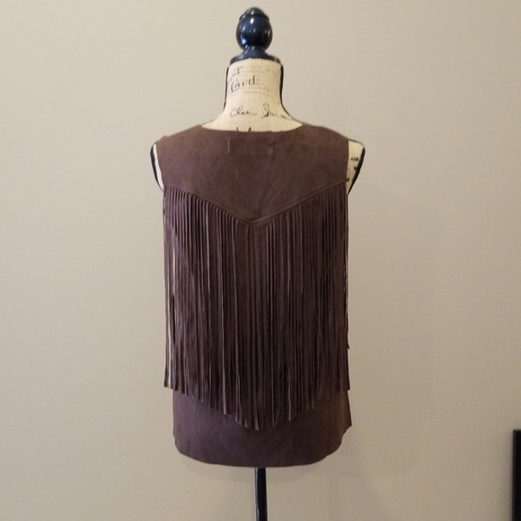 Vintage Havana | Jackets & Coats | Vintage Havana Brown Fringe Vest ...